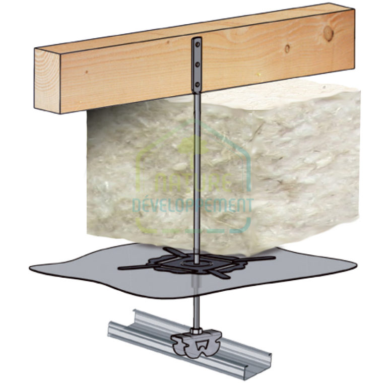 Suspentes pour plafond étanche à l'air avec isolant de 245mm max